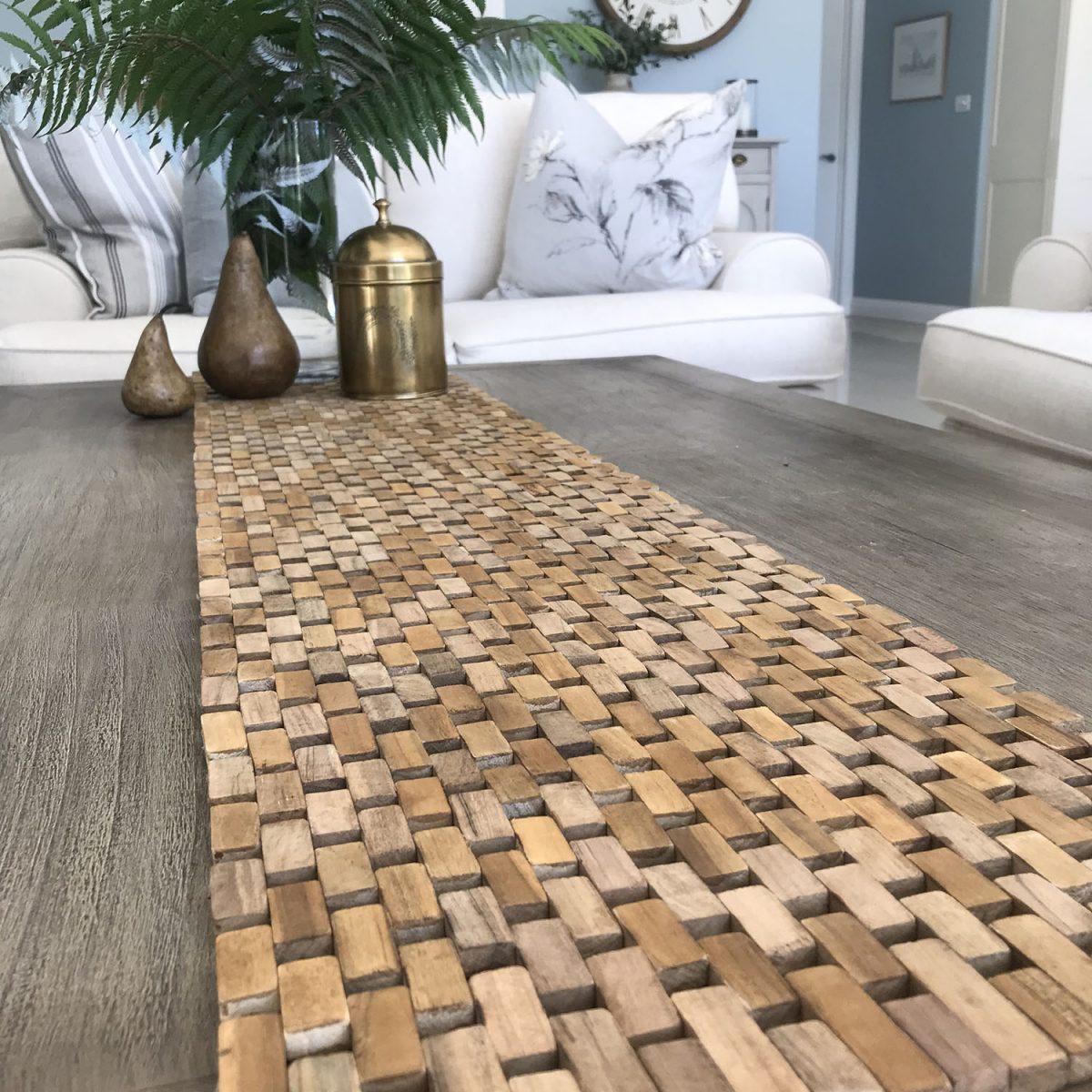 Teak Table Runner - Tiny Gardens